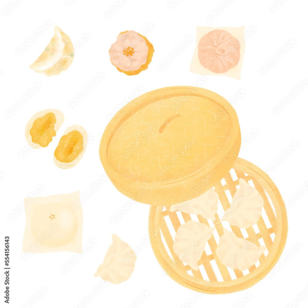 dim sum icons on transparent background Stock Illustration | Adobe Stock