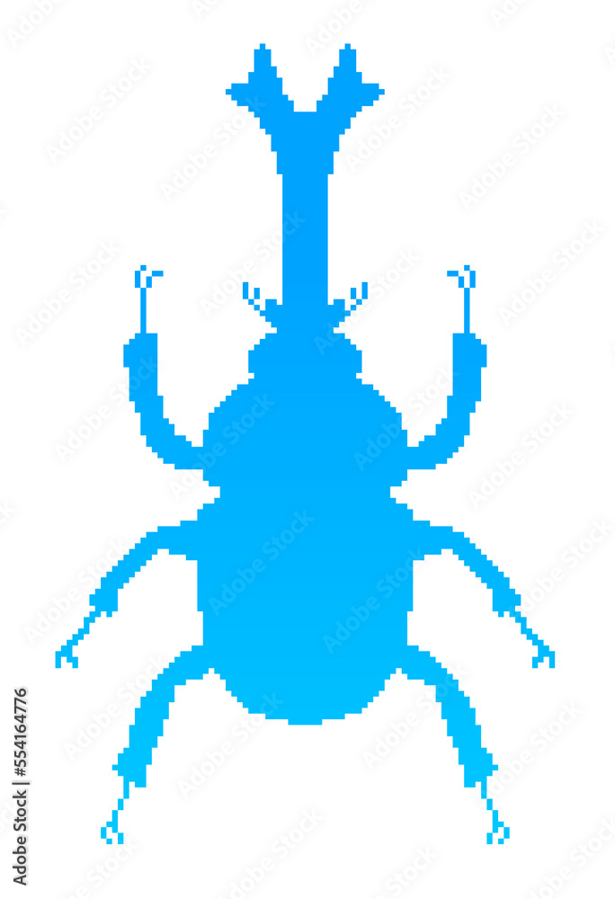 Blue Beetle Illustration by Pixel Art Stock Illustration | Adobe Stock