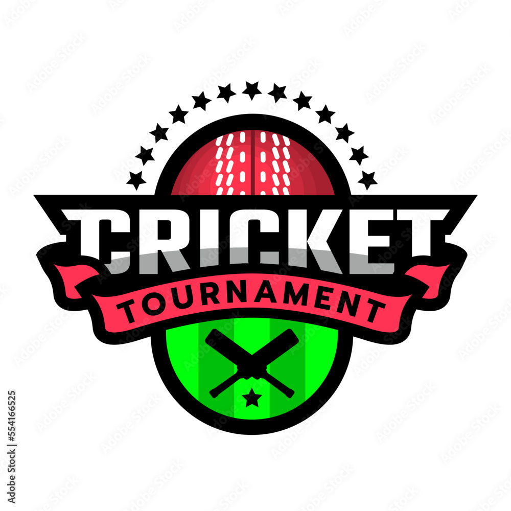 Cricket tournament. Sport logo emblem Vector illustration. Stock Vector ...
