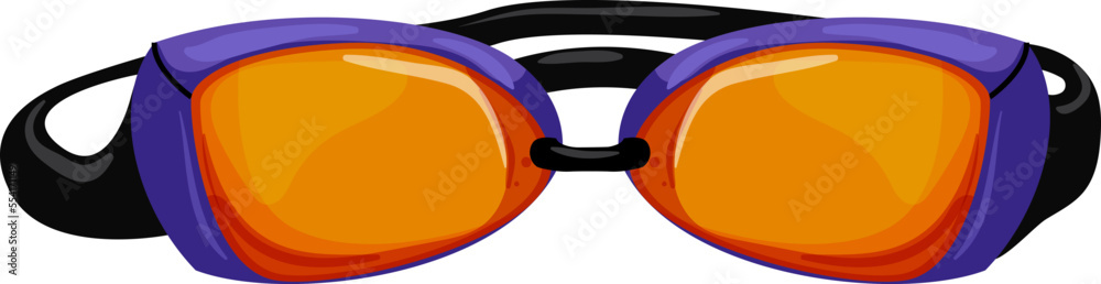 child pool goggles cartoon. child pool goggles sign. isolated symbol ...