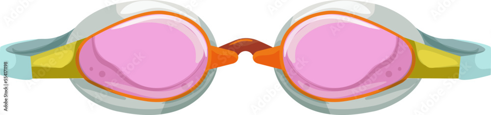 underwater pool goggles cartoon. underwater pool goggles sign. isolated ...