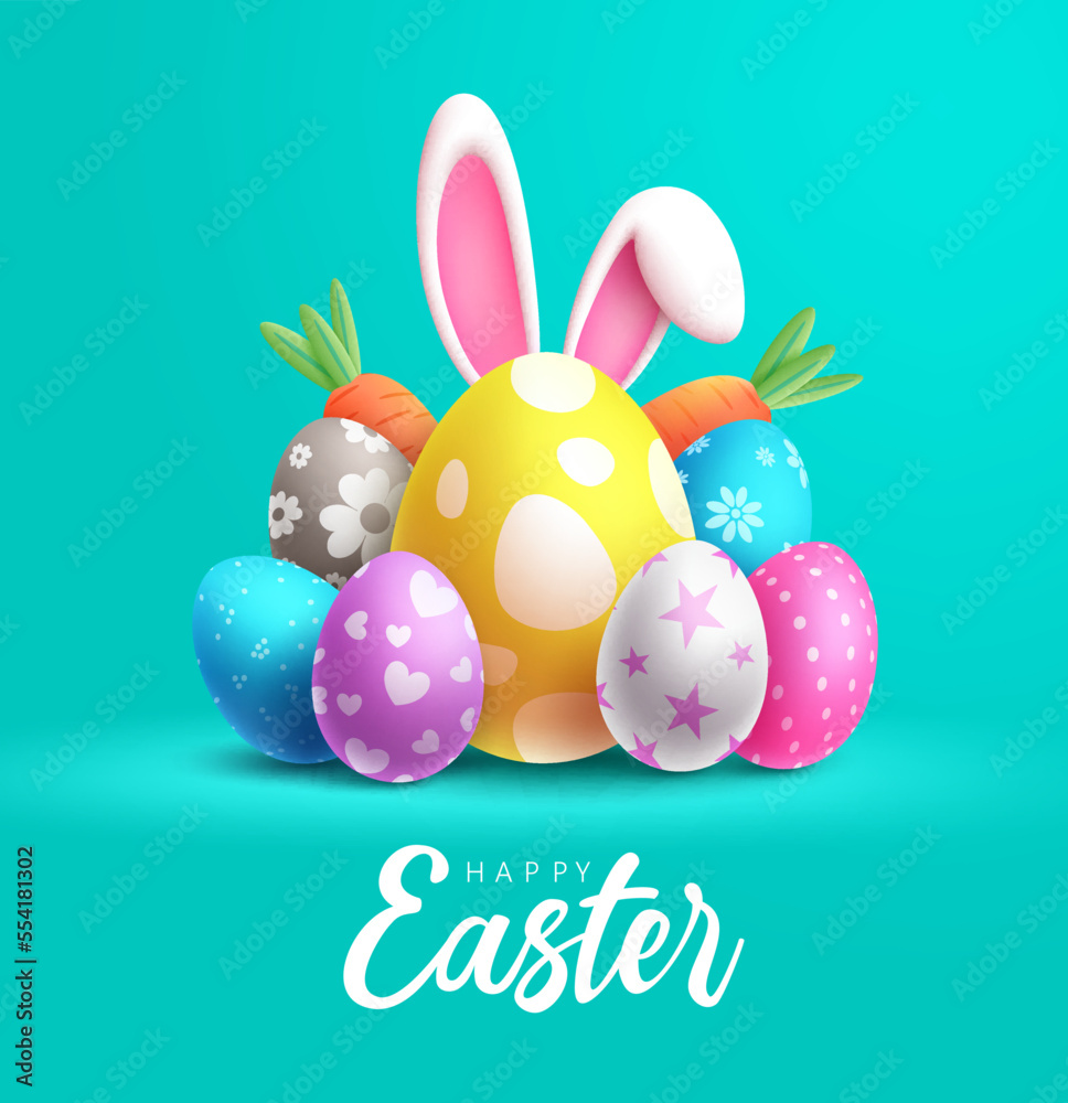 Happy easter day vector design. Holiday easter with pattern colorful ...