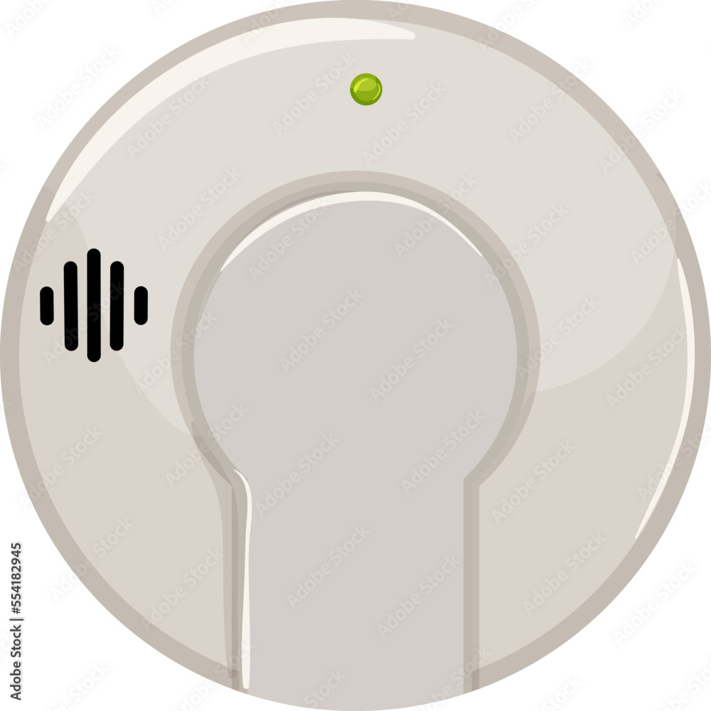 ceiling smoke detector cartoon. ceiling smoke detector sign. isolated ...