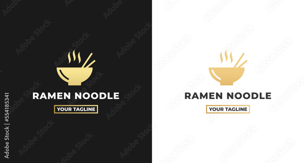 ramen logo vector or best ramen logo vector on white and black ...