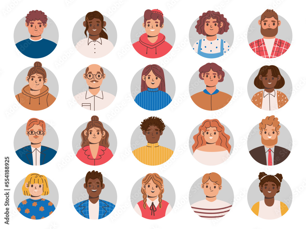 Multiethnic people portraits. Employee avatar, professional person ...