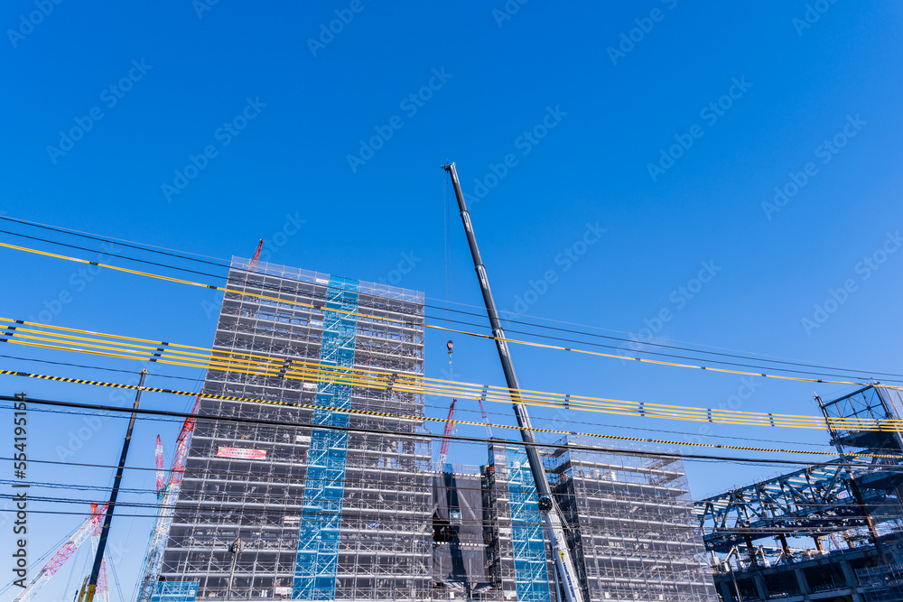 建設現場風景( 半導体受託生産の世界最大手、台湾積体電路製造工場建設風景) （TSMC)「JASM(tsmc Fab23)」 日本(冬 ...