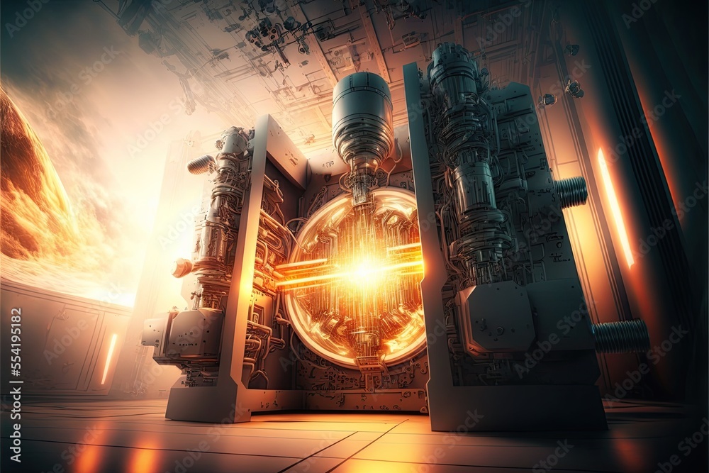 Astrophysics laboratory laser reactor studying nuclear fusion. This ...