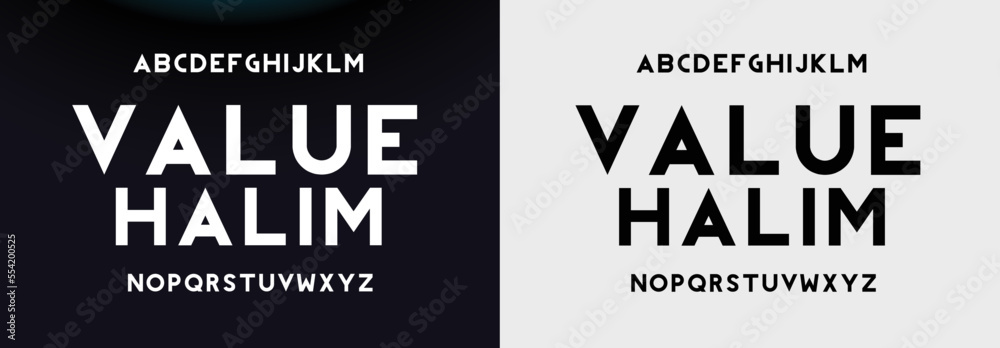 VALUE HALIM modern, luxury and tech alphabets letter set design ...