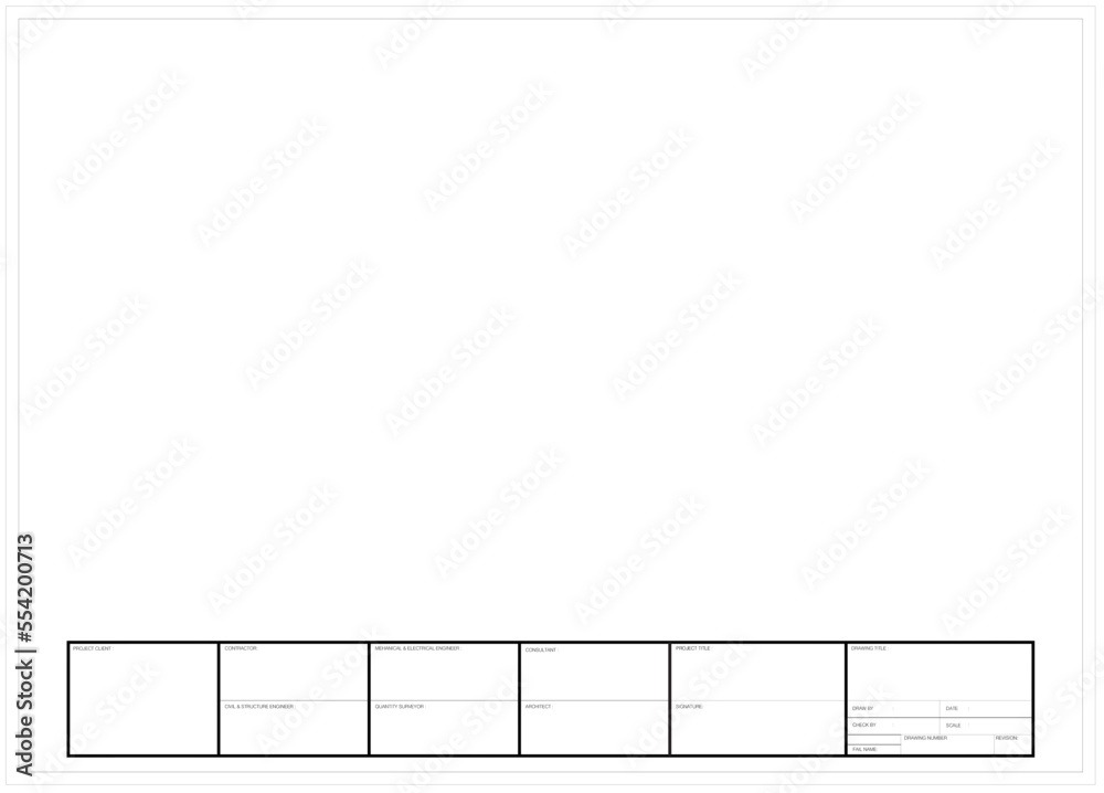 2D drawing title block on white background. Used to standardize ...