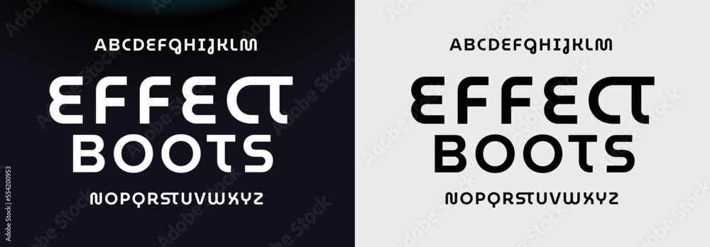 EFFECT BOOTS modern, luxury and tech alphabets letter set design ...