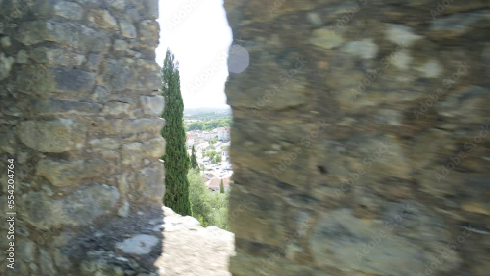Vidéo Stock Tomar fortres cross arrow loops and POV walking, ruins of ...