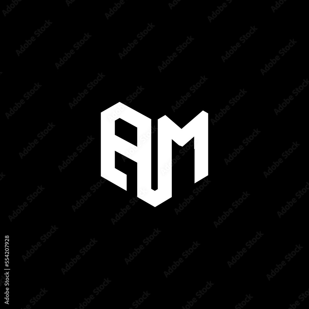AM 2 letter design for logo and icon.AM monogram logo.vector ...