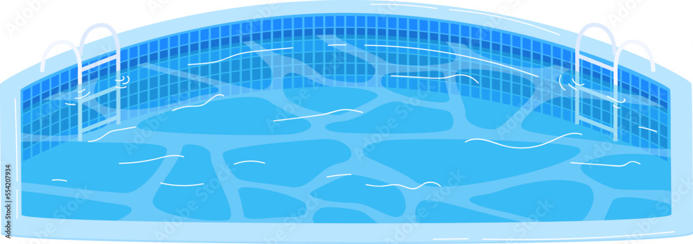 Swimming pool, summer water, blue background, isolated on white, sport ...