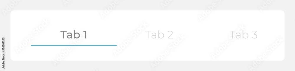 Chosen First Tab In Menu Bar Ui Element Template Editable Isolated Vector Dashboard Component