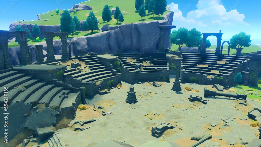 Beautiful temple ruins Background Genshin Impact Wallpaper ...