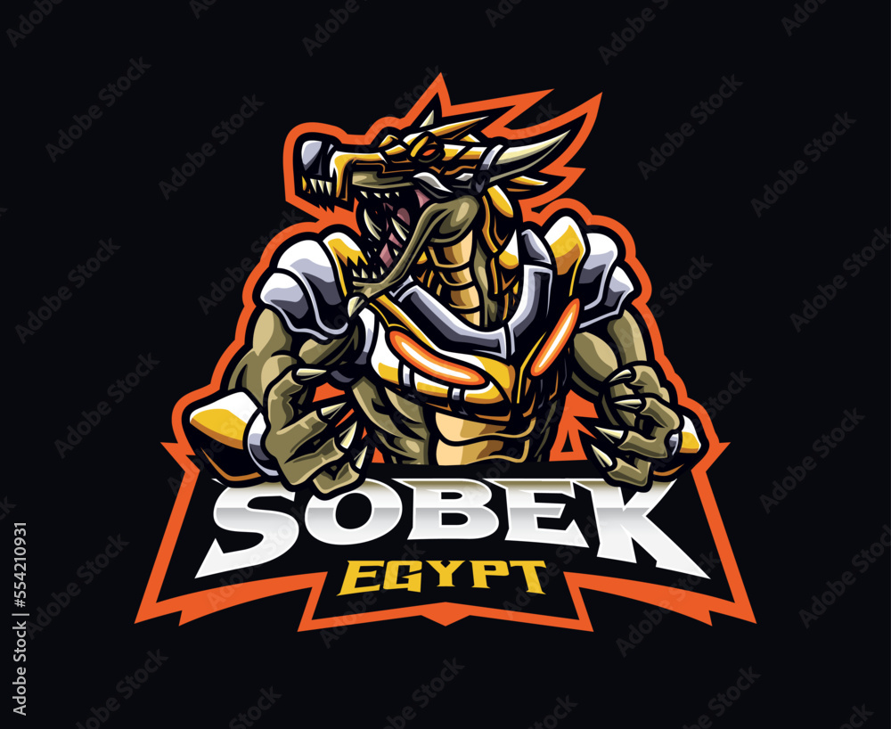 Sci-fi Egypt Sobek mascot logo design Stock Vector | Adobe Stock