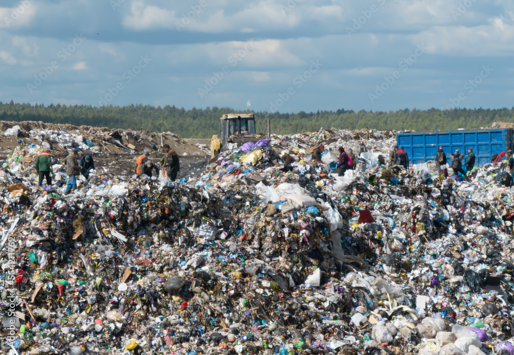 Solid waste disposal and landfill gas collection. Landfill with solid ...