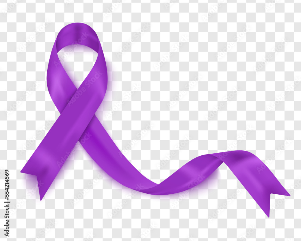 A banner with a realistic ribbon for awareness of pancreatic cancer ...