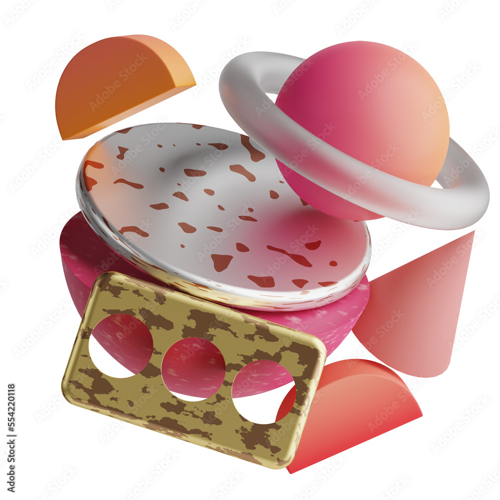 3D Abstract Shape And No Background Transparent PNG Stock Illustration ...