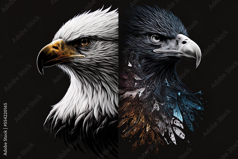 Color scheme of black and white with an eagle design. Generative AI ...