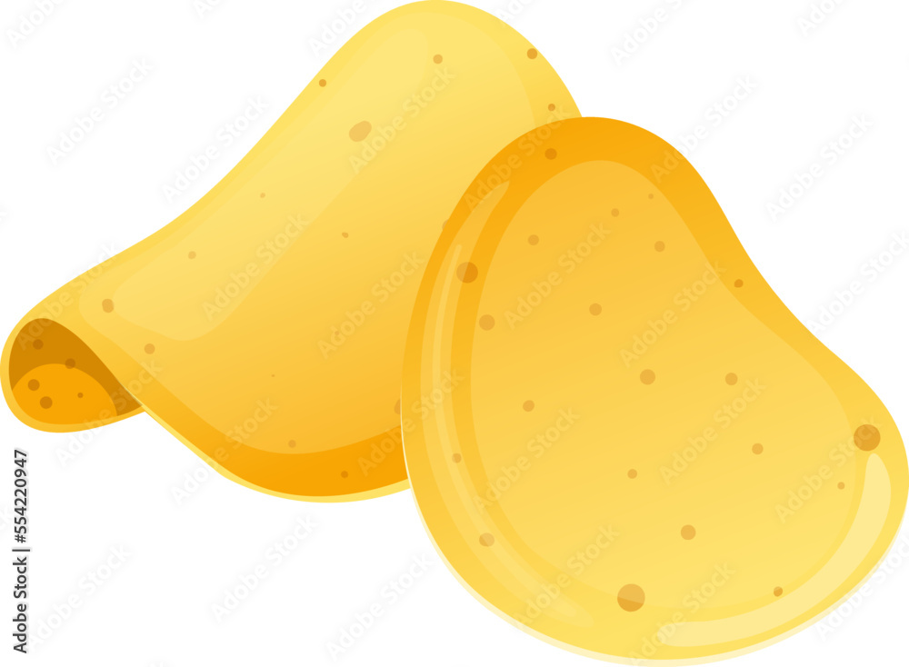 potato chips cartoon vector. chip chack, crunchy salty fried, crisp ...