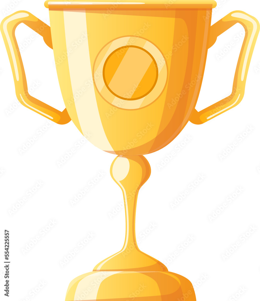 winner prize cartoon. competition award, win trophy, gold success ...