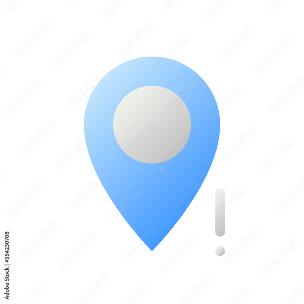 Vetor de Wrong pin location flat gradient two-color ui icon. Missing address, place on map. GPS ...