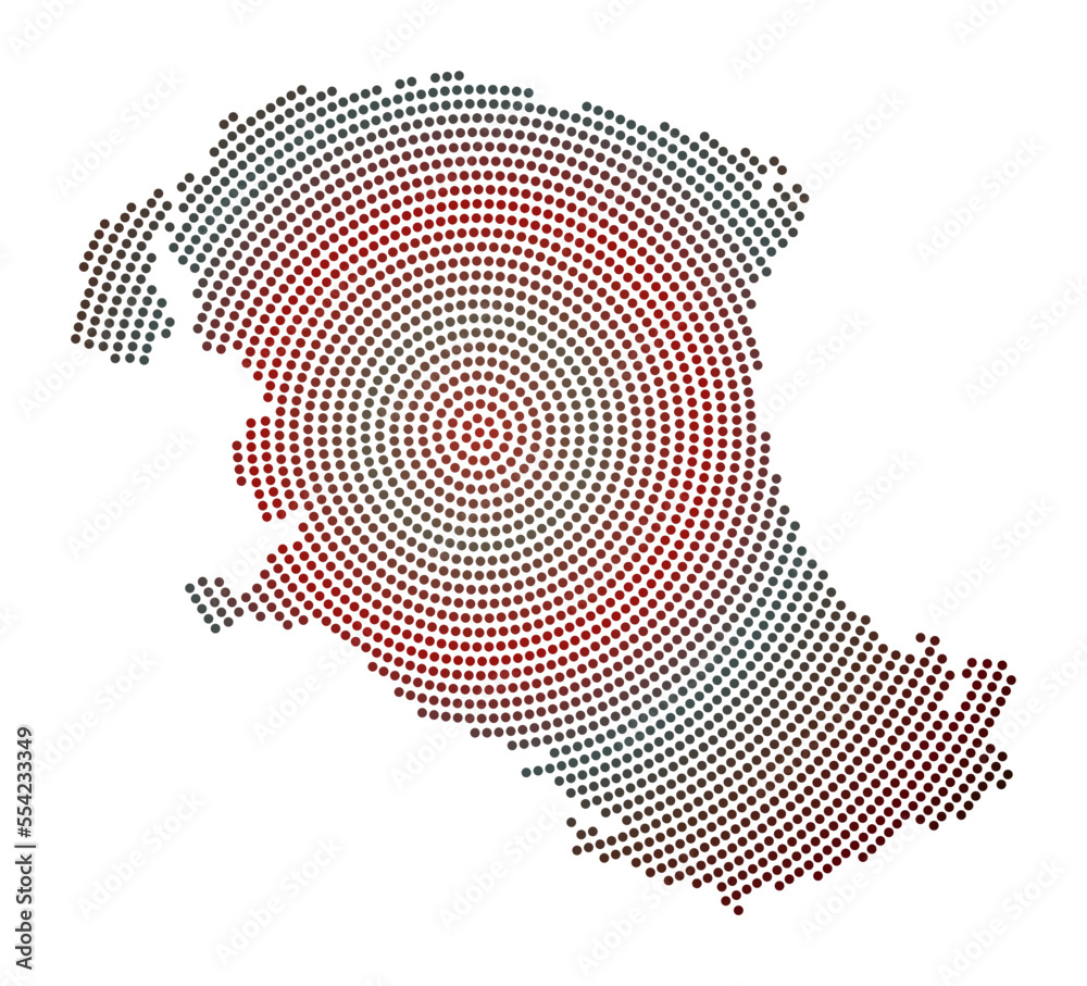 Parrot Cay dotted map. Digital style shape of Parrot Cay. Tech icon of ...