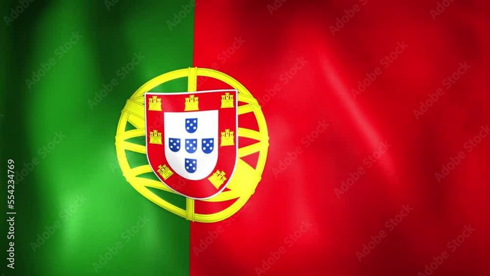 Animation of Portuguese flag. 4K. Portugal flag flying, Portuguese ...