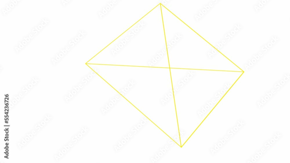 Animated yellow linear pyramid. Geometric shape. Looped video. Vector ...