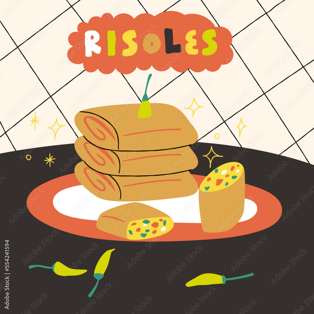 Indonesia Traditional Food (Risoles) Stock Vector | Adobe Stock