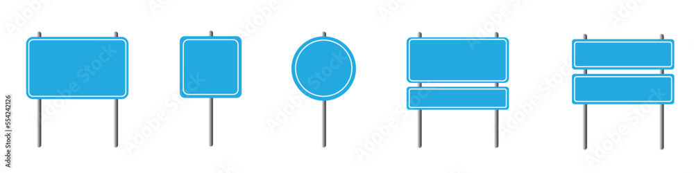 Road sign in realistic style isolated on white background. Set danger ...