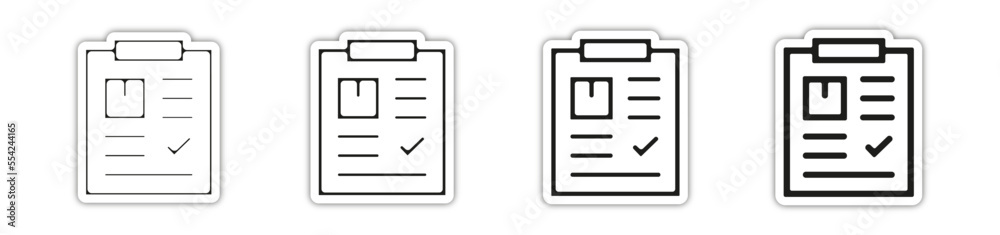 Pictogramme icones et logo liste a cocher notes relief Stock Vector ...