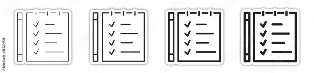 Pictogramme icones et logo liste travail note cocher relief Stock ...