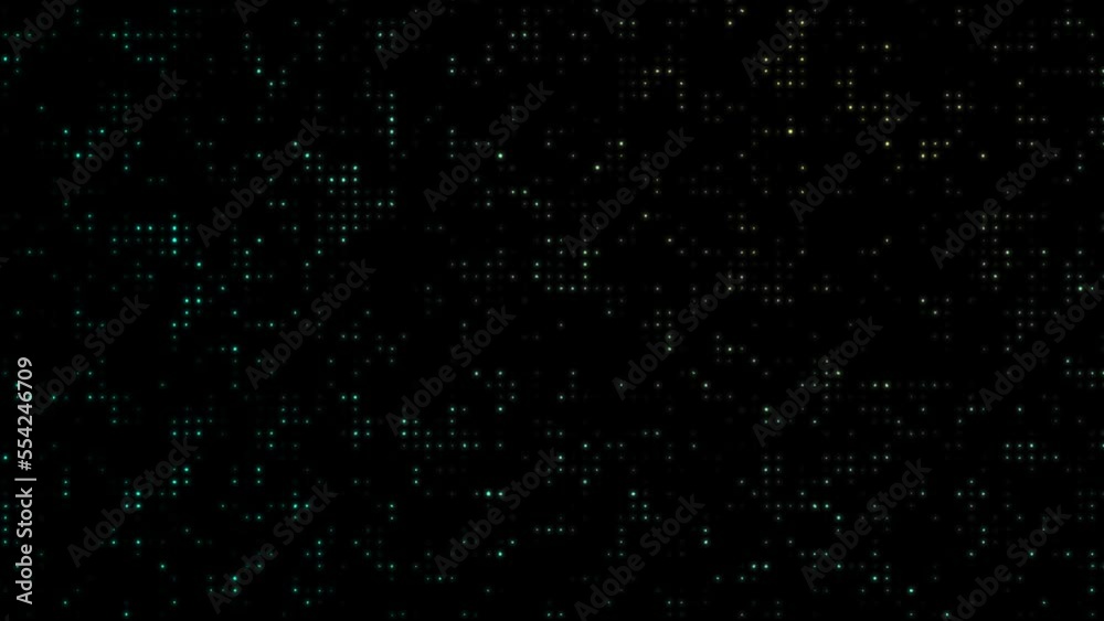 Abstract dynamic with dots on black background. Motion modern animation ...