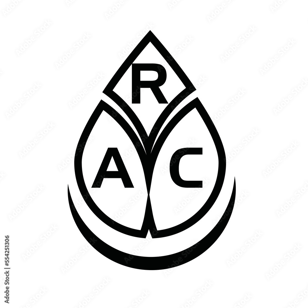 RAC letter logo design on white background. RAC creative initials ...