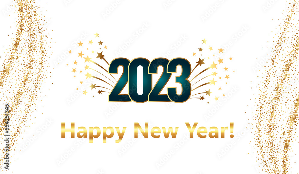 2023 Happy new year without background to use any background. Stars and ...