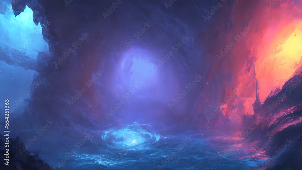 A portal to the void deep below the mariana trench, Illustration ...