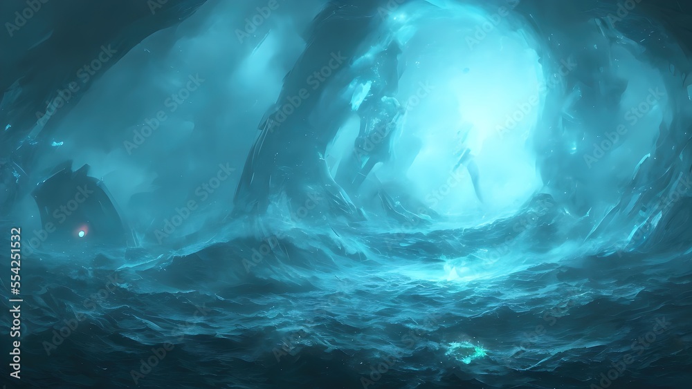 A portal to the void deep below the mariana trench, Illustration ...