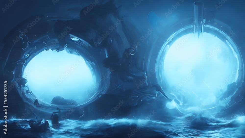 A portal to the void deep below the mariana trench, Illustration ...