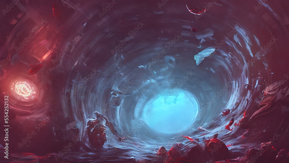 A portal to the void deep below the mariana trench, Illustration ...