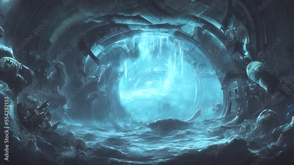 A portal to the void deep below the mariana trench, Illustration ...