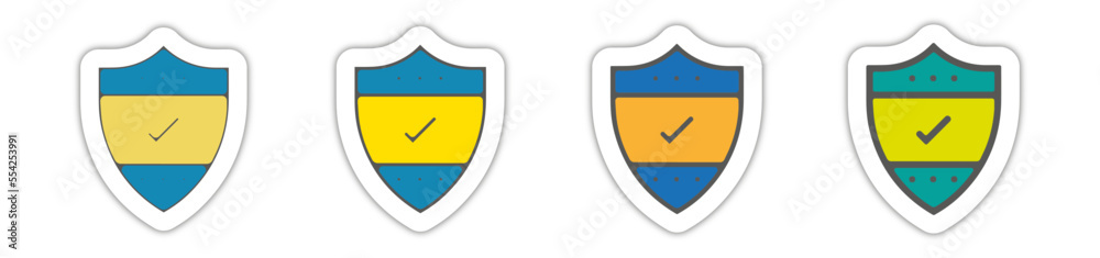 Pictogramme icones et logo securite web couleur relief Stock Vector ...