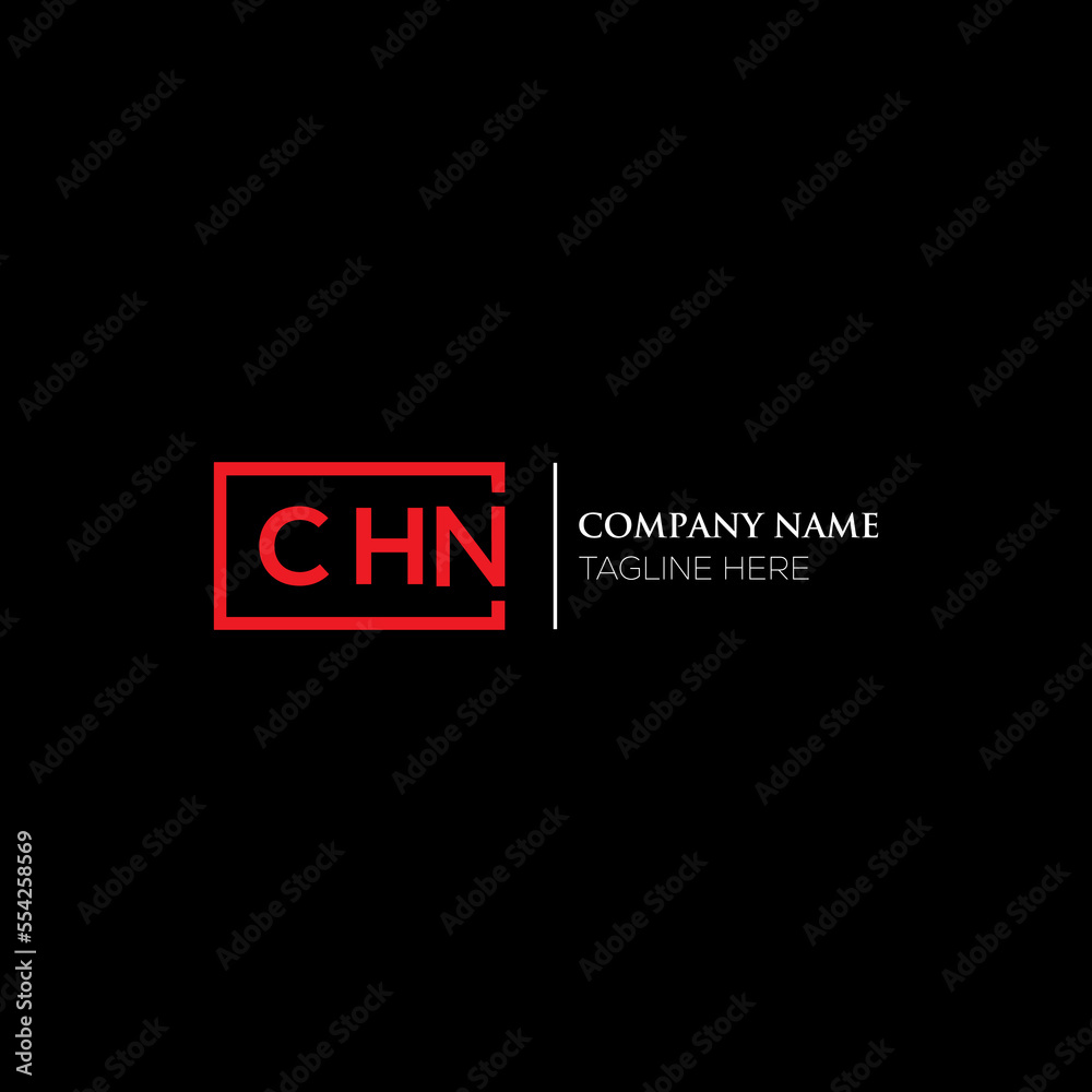 CHN letter logo design on black background. CHN creative initials ...