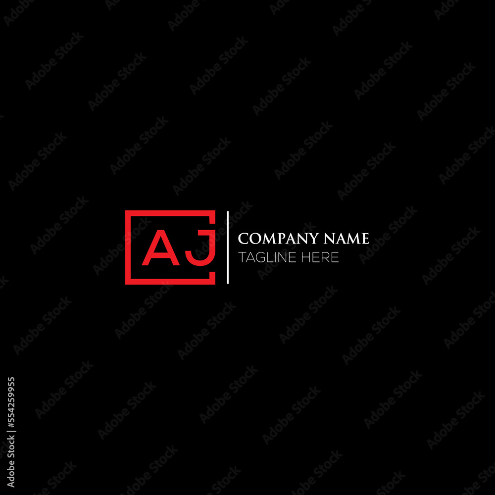 AJ letter logo design on black background. AJ creative initials letter ...