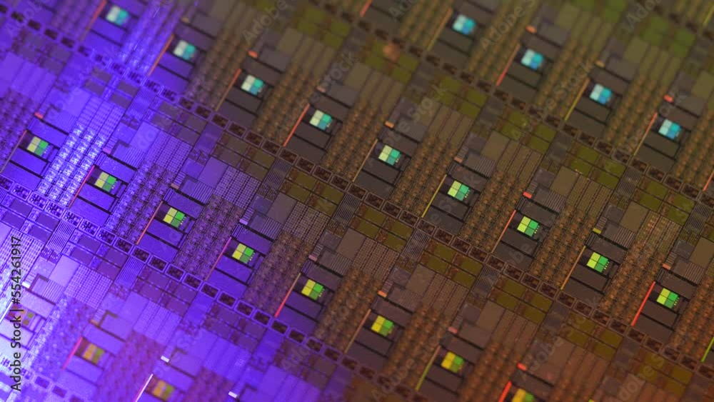 Silicon Wafers and Microcircuits,slice of semiconductor material, used ...