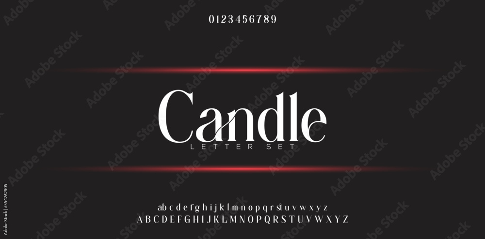 CANDLE Luxury letter fonts and alphabet set. Modern tech typeface ...