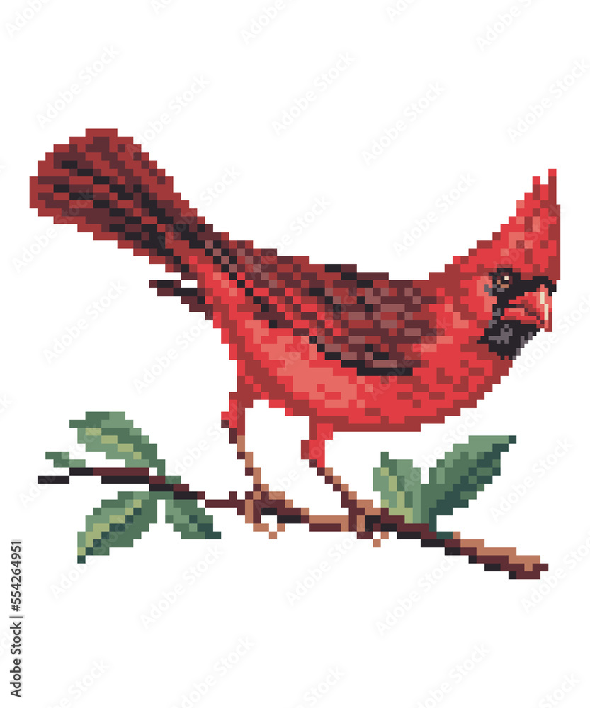 Pixel art - Exotic birds Stock Illustration | Adobe Stock