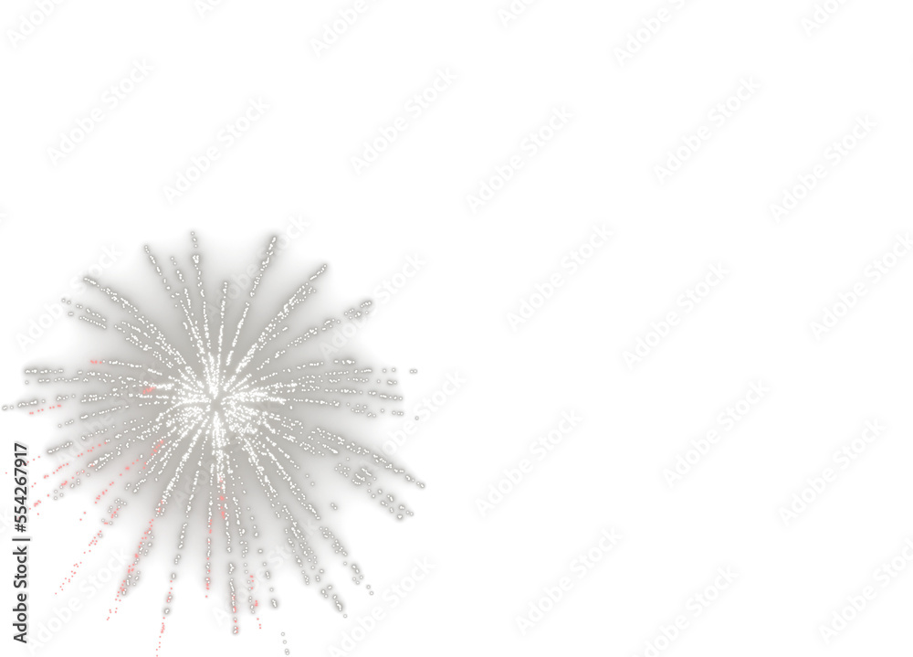 Isolated white fireworks overlay Stock Illustration | Adobe Stock