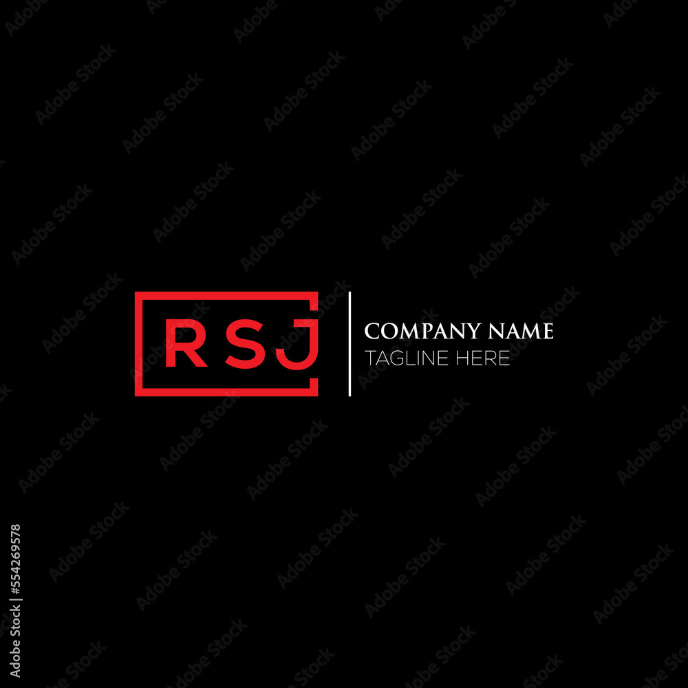 RSJ letter logo design on black background. RSJ creative initials ...